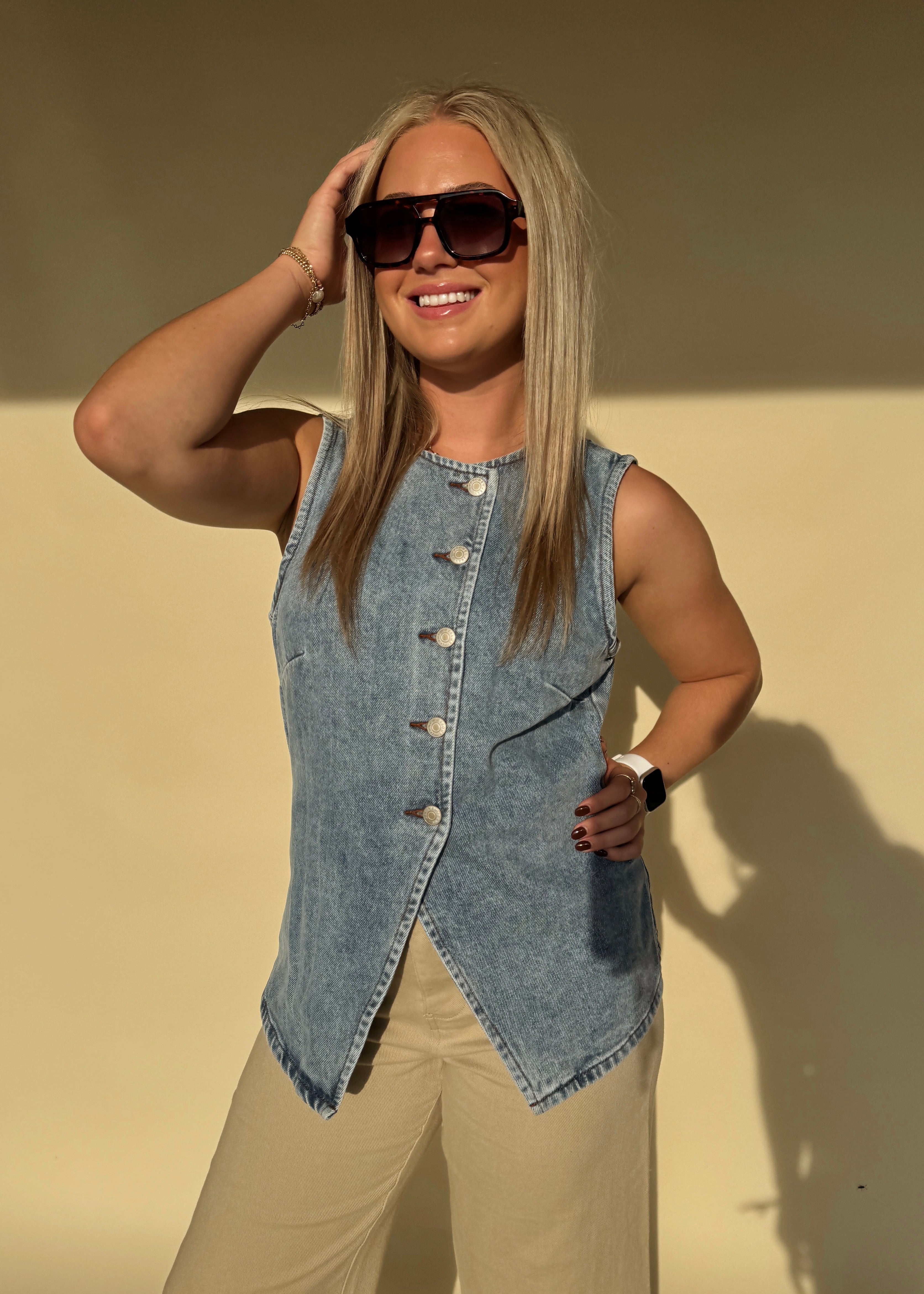Fort Worth Denim Tank – Harlow x Brooks Boutique